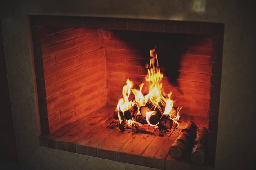 fire with fireplace