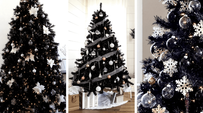 dark christmas tree theme